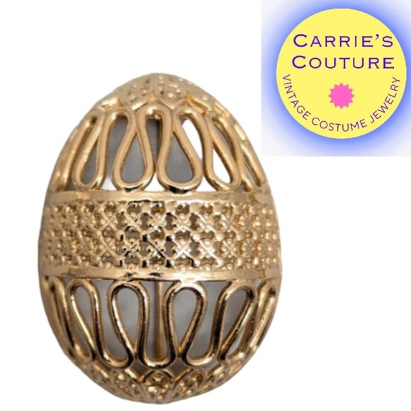 Napier | Jewelry | Vintage Signed Napier Goldtone Easter Egg Brooch 964 ...